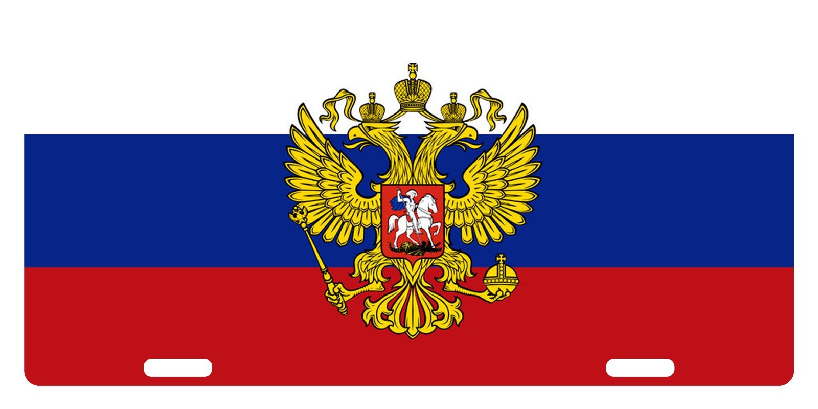 RUSSIA FLAG Custom License Plate With Coat of Arms of the Russian ...