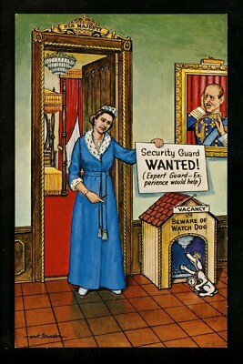 Royalty Postcard Great Britain UK Comic Queen Elizabeth A/S Strader ...