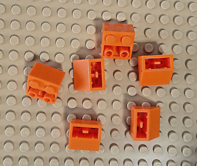 LEGO: 3660 Slope, Inverted 45 2x2 with Flat Bottom Pin, ORANGE, 6 pcs ...