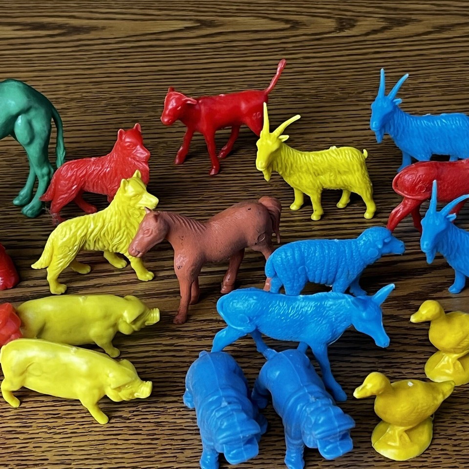 Vintage 1960's MPC Farm Zoo Animal Playset Figure Lot Duck Pig Goat ...