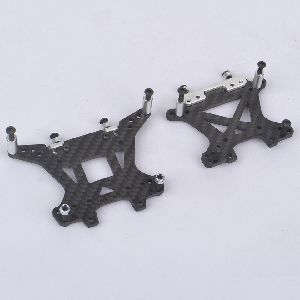 Carbon Front Rear Shock Tower Mounts for Traxxas Slash 4x4 Rustler 4X4 ...