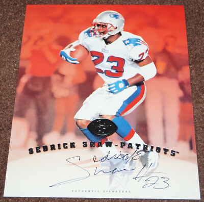 PATRIOTS SEDRICK SHAW SIGNED 1997 LEAF 8X10 PHOTO CARD | eBay