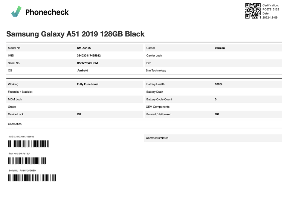 UNLOCKED or CHOICE Samsung Galaxy A51 SM-A515 128GB Smart Cell Phone *B ...