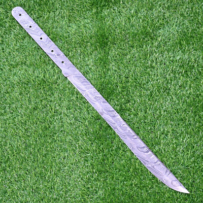 Custom Made Japanese Samurai Sword Blank Blade Hand Forged Damascus ...