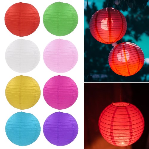 8 Multi Color Paper Lanterns Party Hang Decorations Wedding Birthday ...