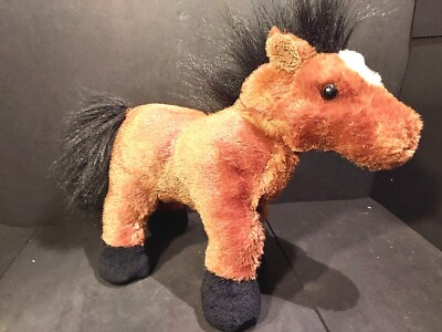10" GANZ Chestnut Plush Pony Black Mane, Tail & Hooves Arabian Webkinz ...