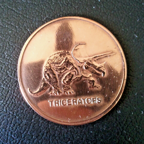 1 Triceratops Dinosaur Souvenir Coin Token 28mm FREE SHIPPING | eBay