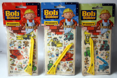 3X RARE 2001 BOB THE BUILDER PRESSERS STICKERS HIT DEPA HOLLAND NEW ...