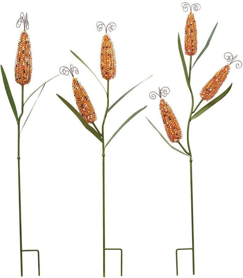 Metal Autumn Harvest Corn Stalk Decoration Decorative Yard Lawn Garden ...