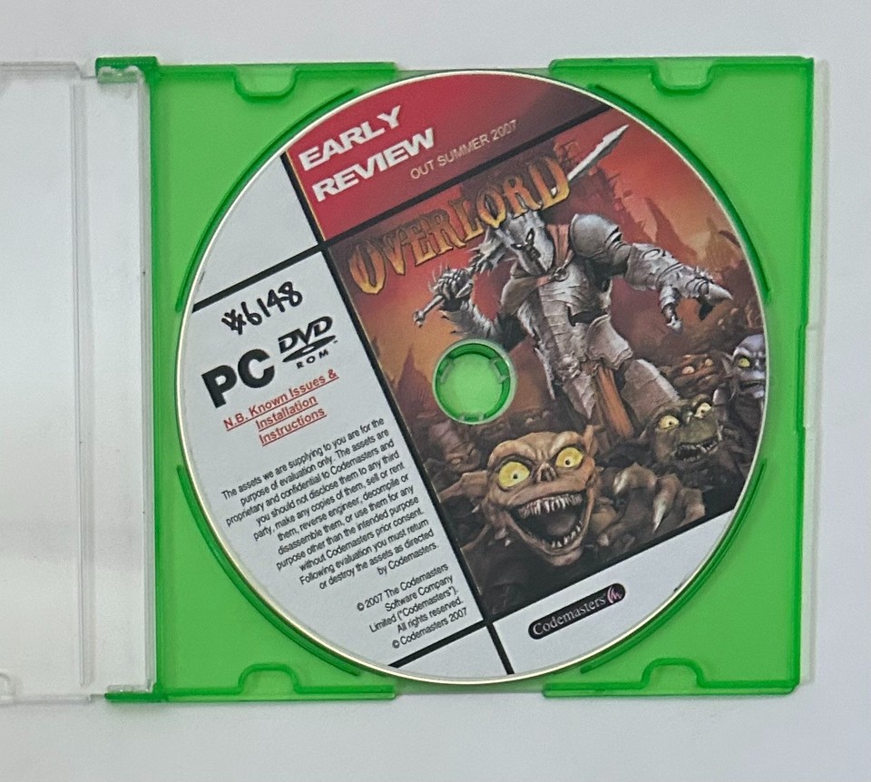 Overlord Early Review Version - 2007 PC Codemasters Pre-release code ...