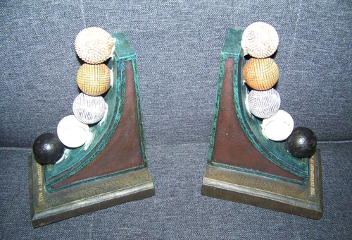Vintage Inspired “THE DEVELOPMENT OF BALL” Heavy Duty Bookends For Golf ...