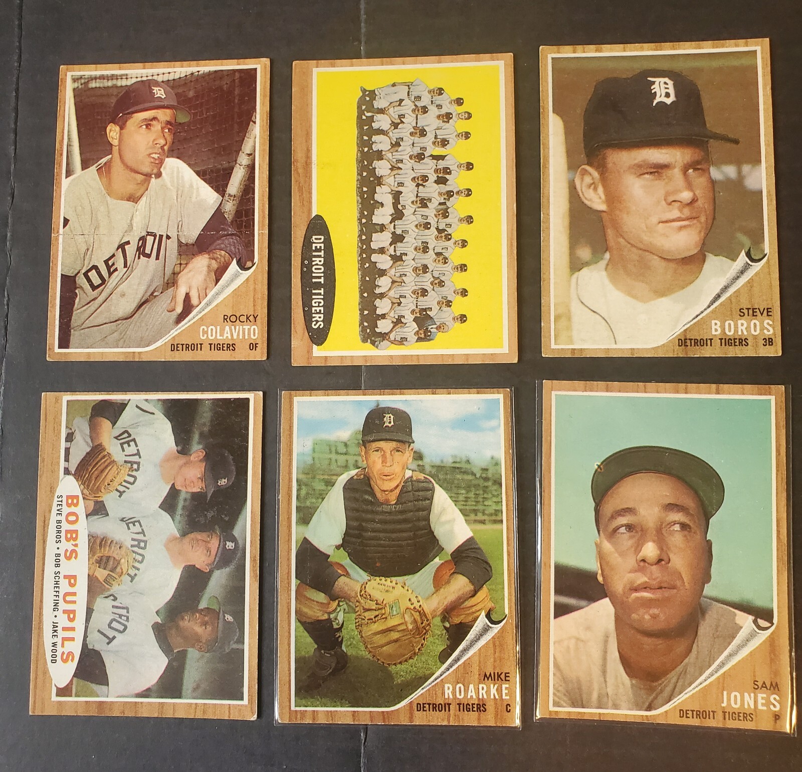 1962 Topps Tigers 17 Card Lot Rocky Colavito AL Kaline Team Card Don ...