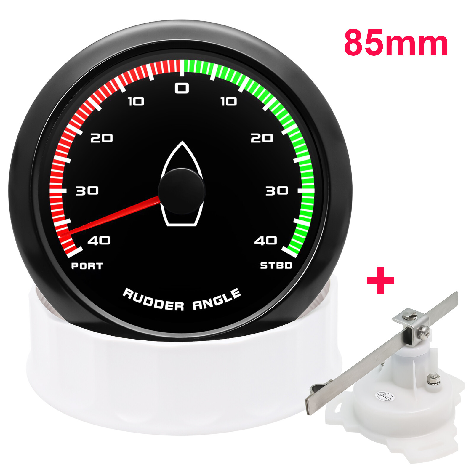 85mm Marine Boat Rudder Angle Gauge Meter Indicator 0-190ohms with ...