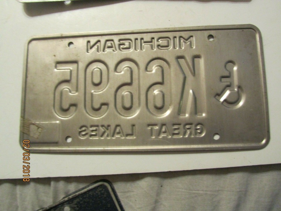 Vintage 1990's Handicap Michigan License Plate K6695 | eBay