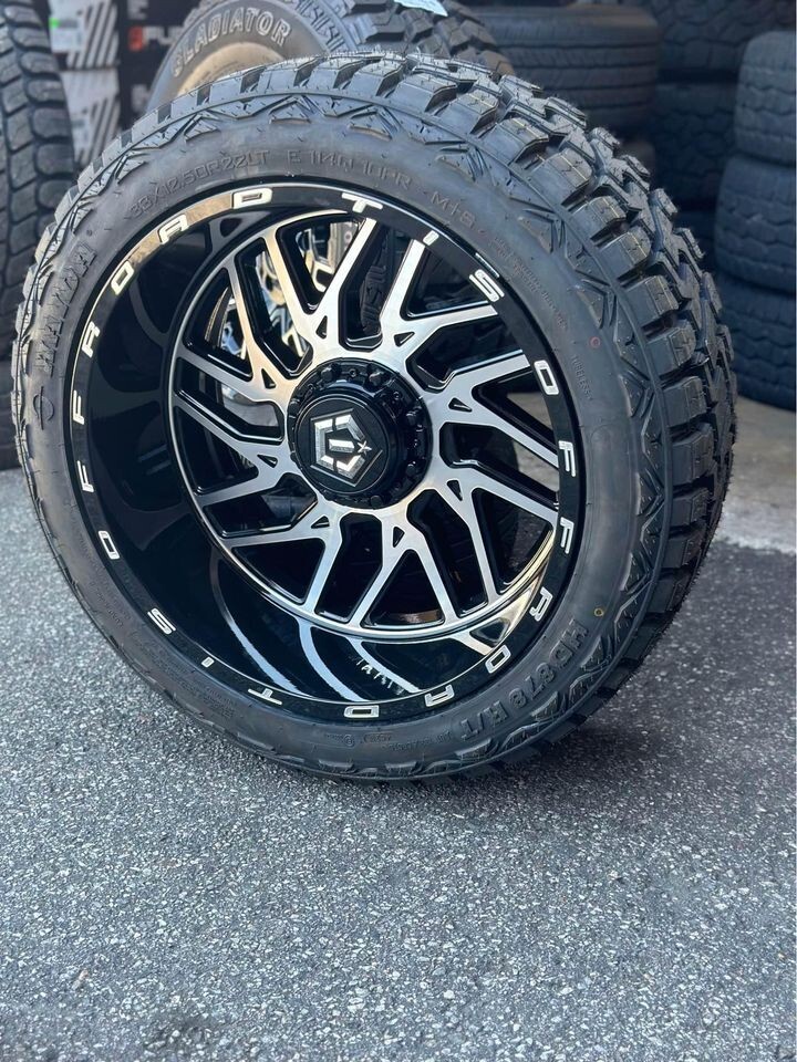 22x12 TIS 544MB WHEELS RIMS 33" MT TIRES FITS JEEP WRANGLER GLADIATOR ...