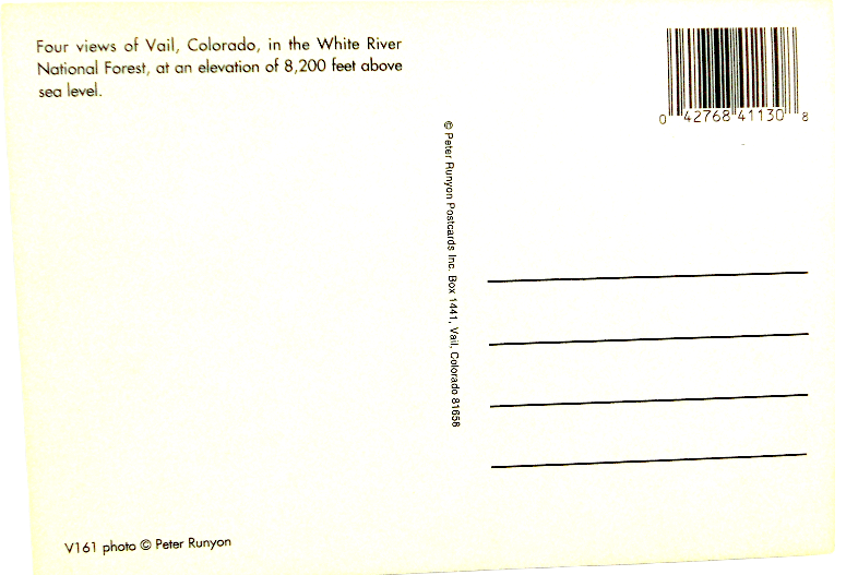 Four Views Of Vail, Colorado White River National Forest Unposted New ...
