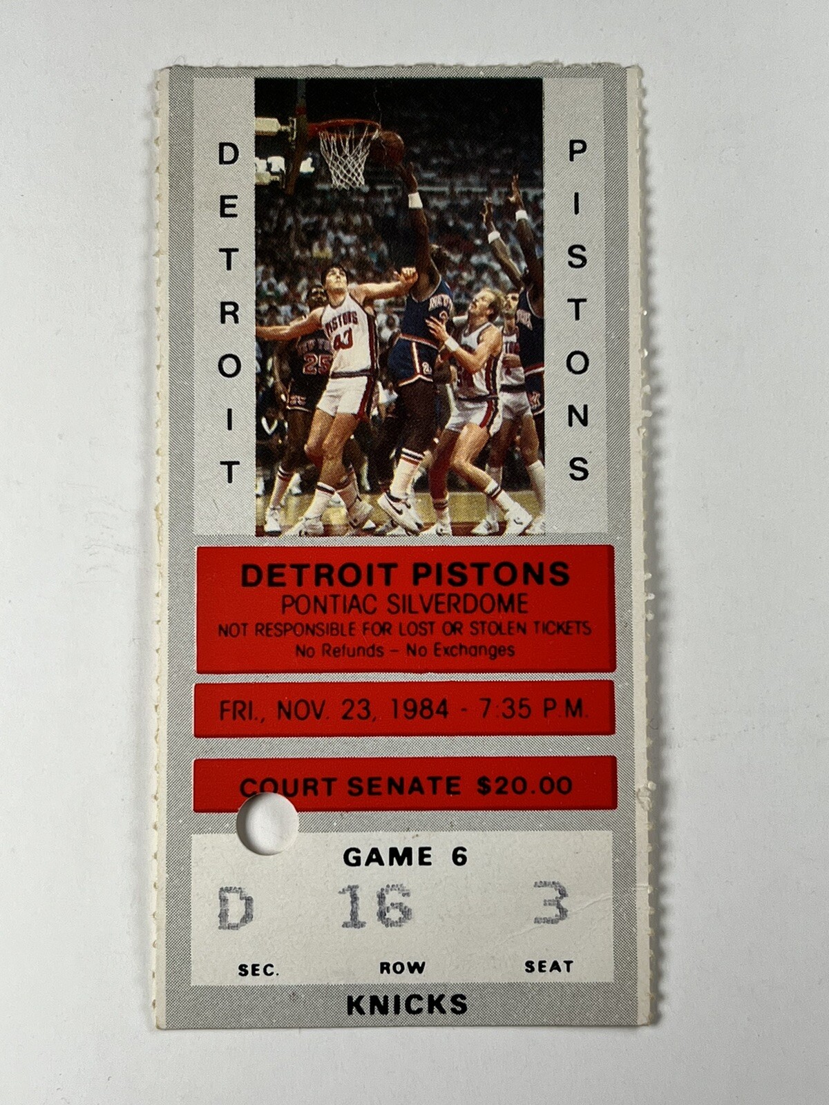 11-23-1984 New York Knicks @ Detroit Pistons Ticket - Bernard King 45 ...