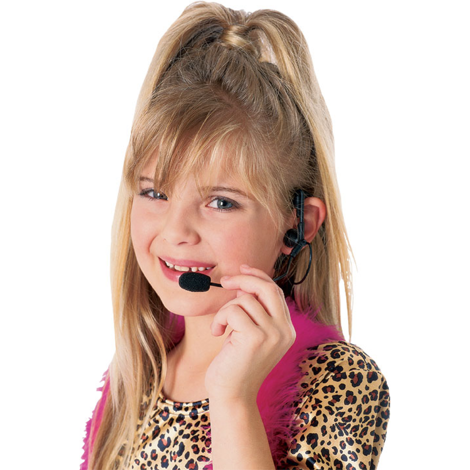 Microphone Prop Costume Headset Pop Singer Star Telemarketer Fake Toy ...