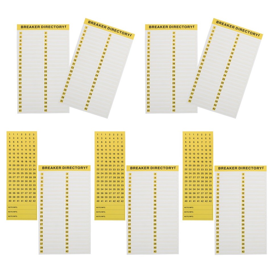 10 Sheet Circuit Breaker Panel Label Load Center Stickers Electrical ...