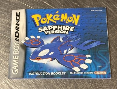 Pokemon Sapphire Nintendo Game Boy Advance Instruction Manual Booklet ...