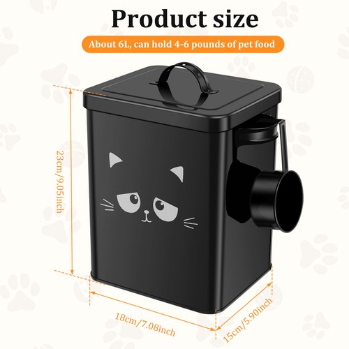 Cat Food Container 6L Large Capacity Pet Food Storage Bin with Lid ...
