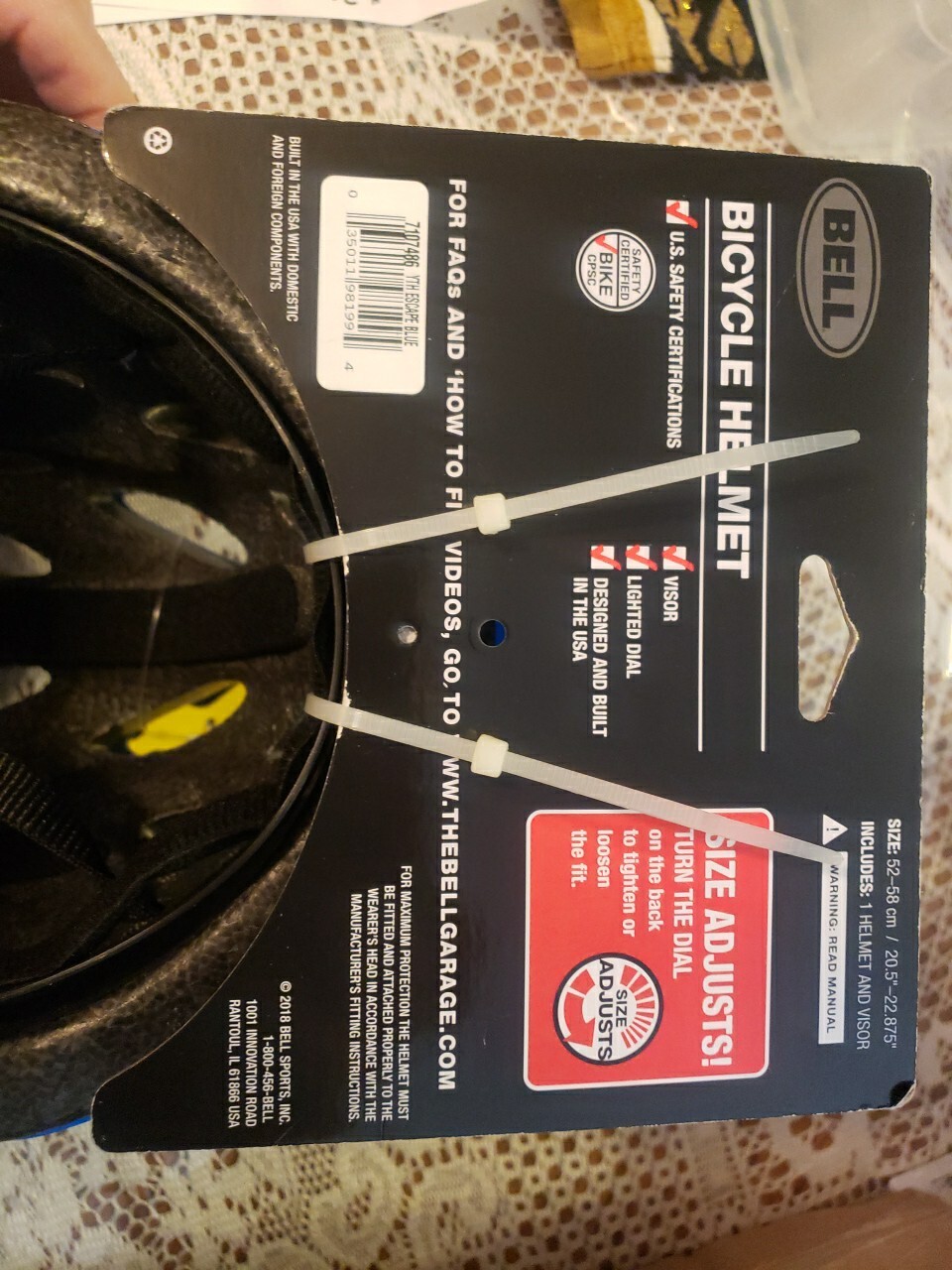 Bell Escape Youth Bicycle Bike Helmet Blue With Light on Back Age 8 for ...