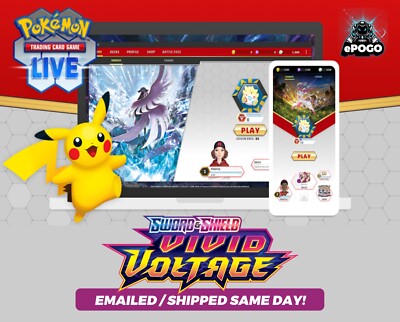 50 Vivid Voltage Pokemon TCG Live Online QR Codes Official | SENT SAME ...