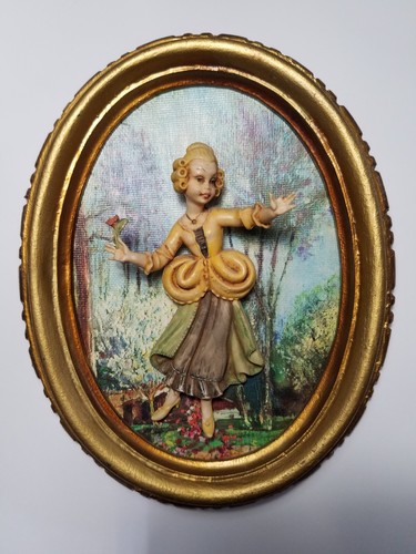 1950s Hand Made Exclusively for EMPIRE DEPOSE Art ITALY 3D Oval Gold ...