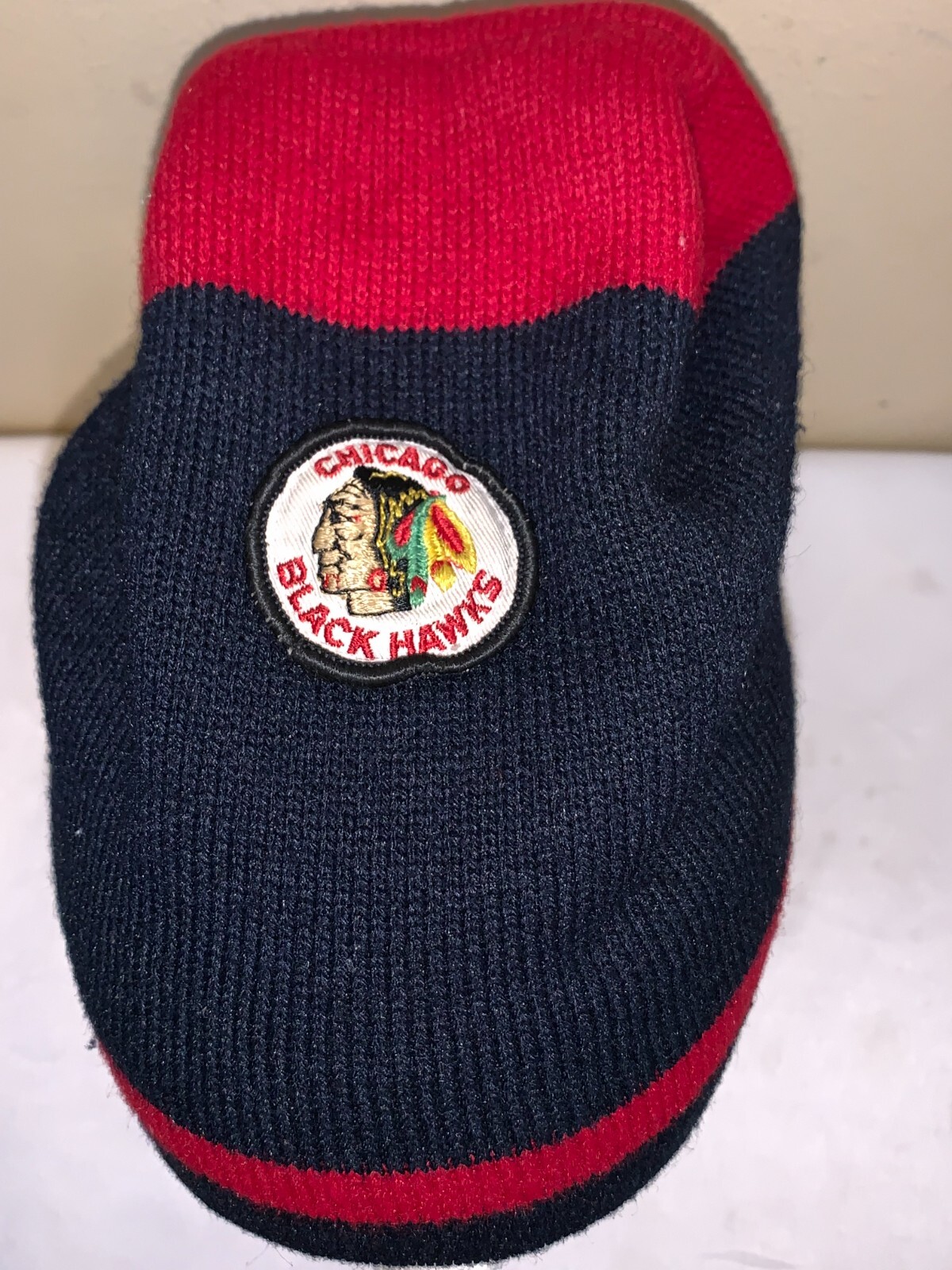 VINTAGE NHL CHICAGO BLACKHAWKS WINTER CAP RED & BLUE ONE SIZE | eBay