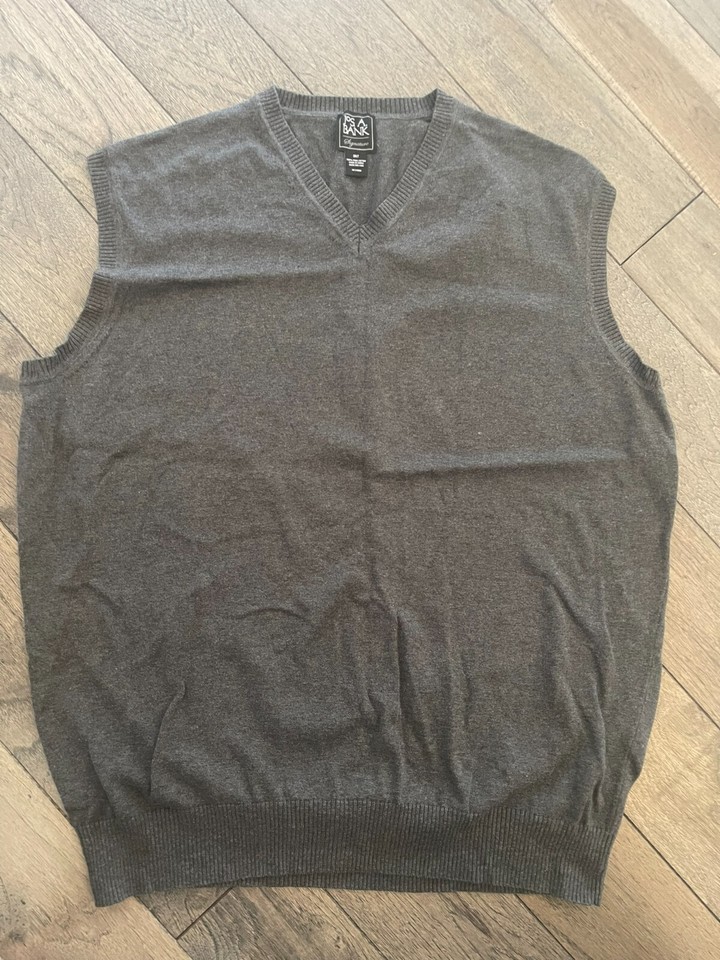 Jos A Bank Signature Collection Charcoa100% Pima Cotton V-neck sweater ...