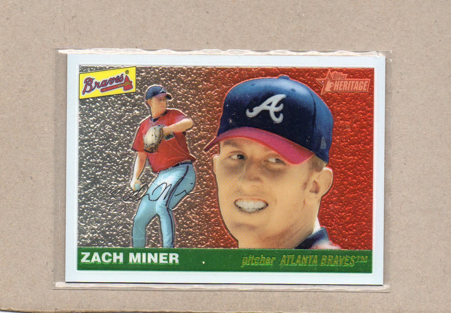zach miner atlanta braves 2004 topps heritage chrome card thc62 1085/ ...