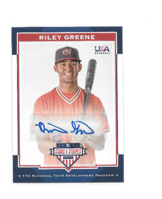 Riley Greene 2017 Panini Stars&Stripes USA Baseball Autograph 031/399 ...