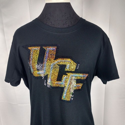 Women's UCF Knights script Spangle Rhinestone Football T Shirt Lady | eBay
