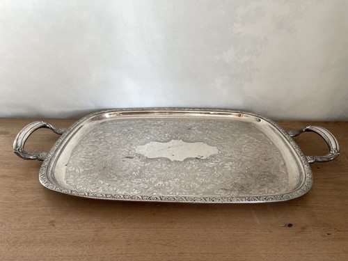 Vtg. Oneida Silver lated Butlers Serving Tray 24" x 14.5" | eBay