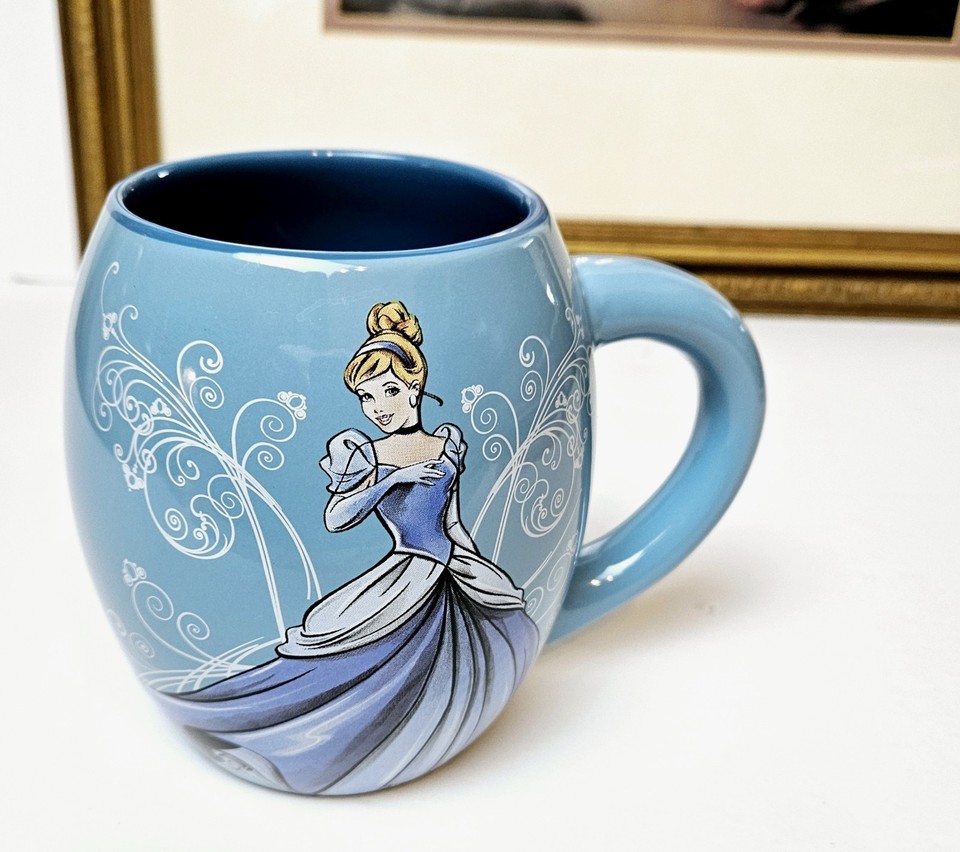 Walt Disney's Princess Cinderella Blue Coffee 18oz Oval Mug "Dreams ...