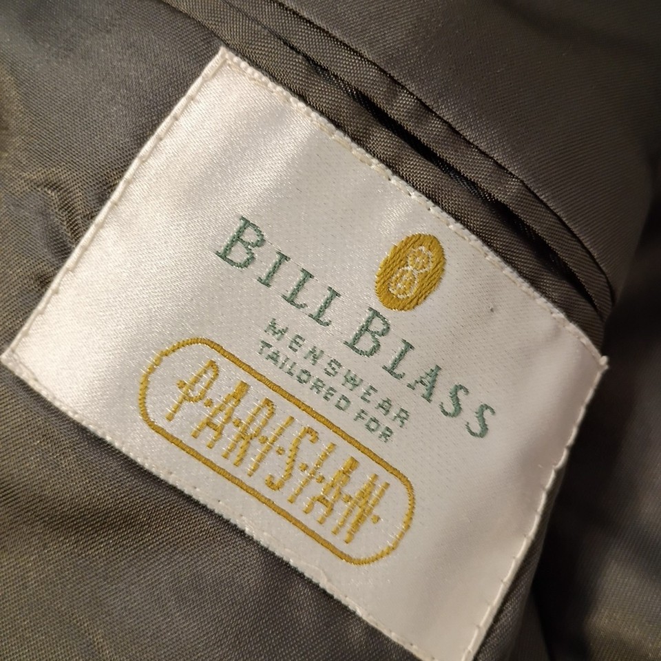Bill Blass Blazer Men 44R Black Glen Plaid Camel Hair USA Made Sport ...