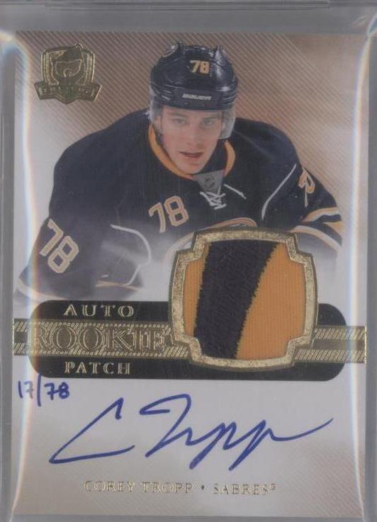 2011-12 Upper Deck The Cup - Auto Rookie Patch Corey Tropp #173 Gold ...