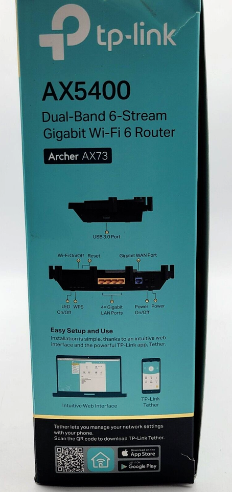 TP Link AX5400 Dual Band 6 Stream Gigabit WiFi 6 Router (Archer AX73 ...