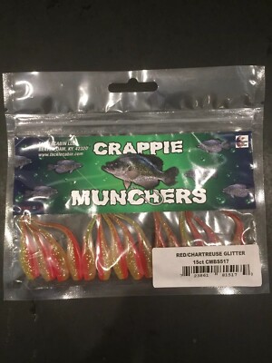 Crappie Munchers 2” 15ct Red Chartreuse Glitter | eBay