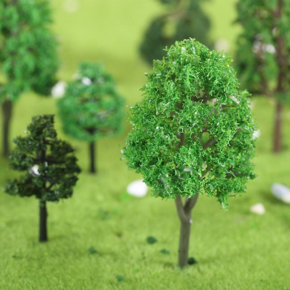 60Pcs Mixed Miniature Garden Model Tree for Train Scenery Landscape ...
