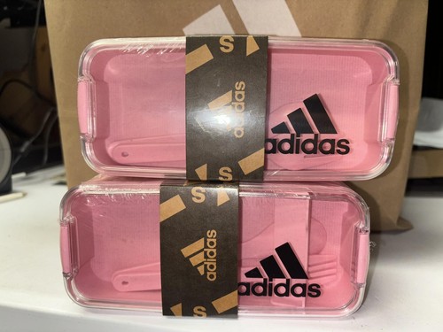 Set of 2 Adidas Bento Box With Utensils Sports On The Go 3 Layer Box | eBay