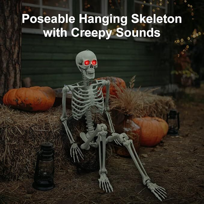 Halloween Horror Skeleton Model Life Size Human Skeleton Party Prop ...