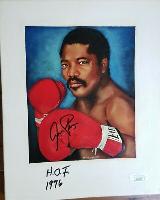 Aaron Pryor signed 8x10 original painting on canvas Boxing HOF cards ...