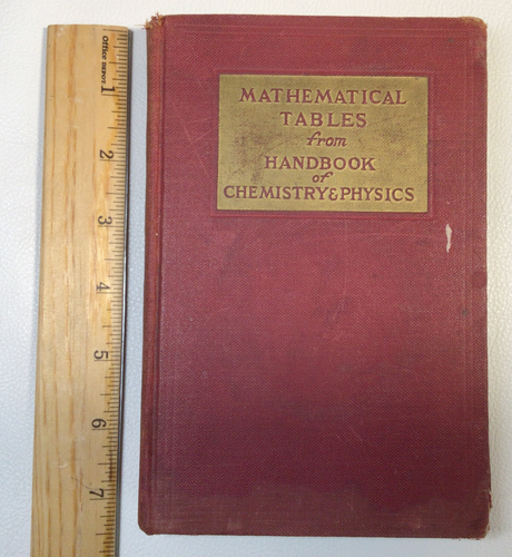 Mathematical Tables from Handbook of Chemistry & Physics Reference Book ...