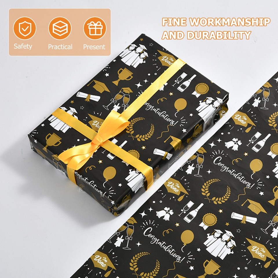 6 Sheets Graduation Theme Wrapping Paper Graduation Gift Bouquet ...