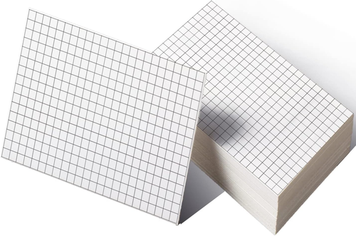 50 Grid Index Cards-Note Cards Double Graph-Ruled 0.25" Double-Sided 4 ...