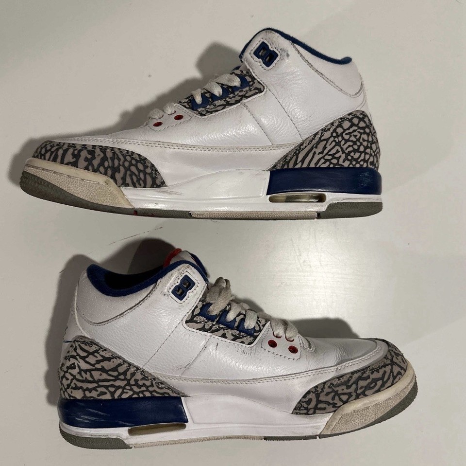 Air Jordan 3 Retro OG “True Blue” 2016 Youth Sz 5.5 USED wOG Box 100% ...