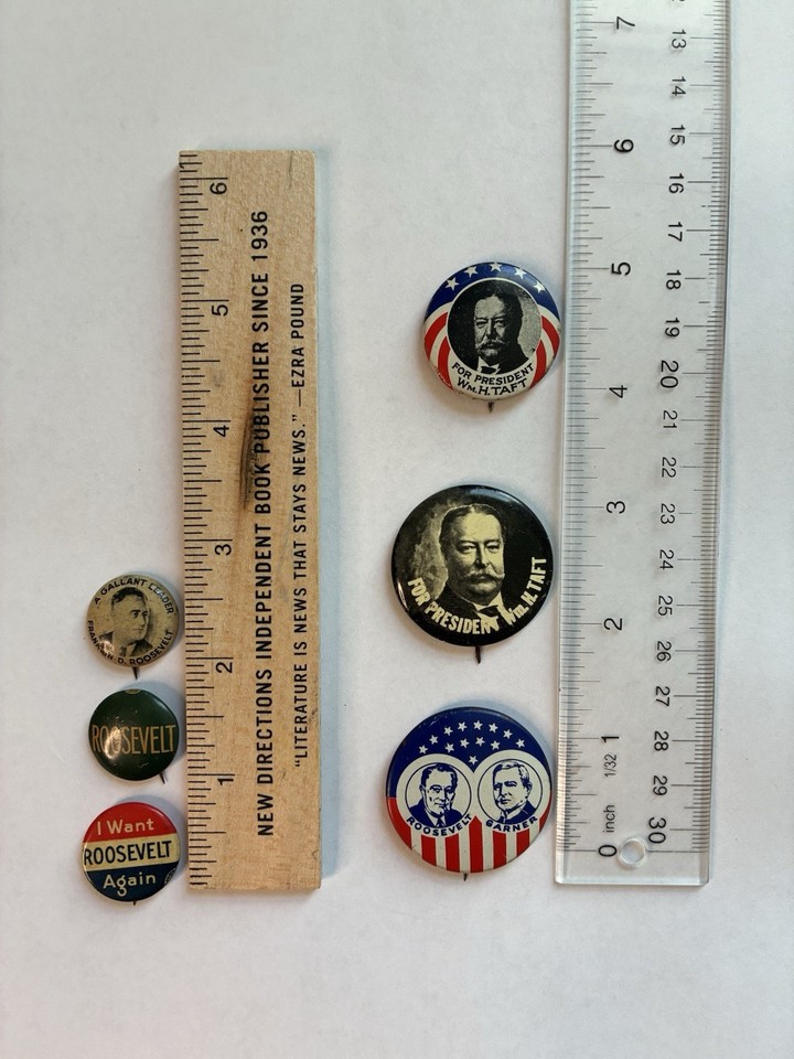 Vintage Political Campaign Pins Buttons Pushpins - Roosevelt / FDR ...