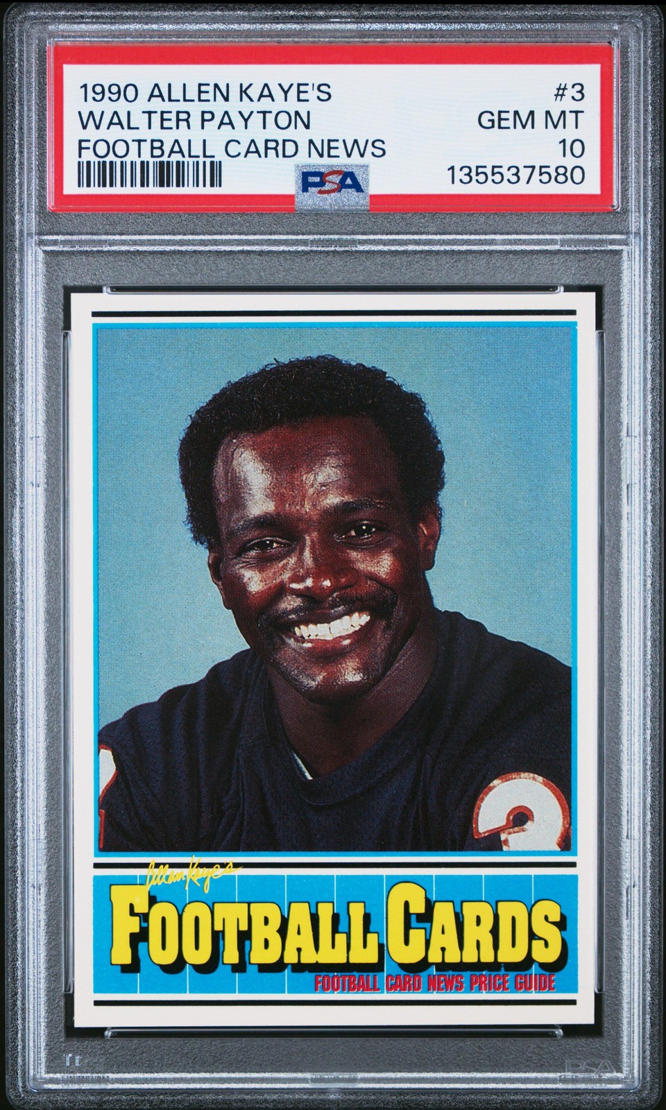 135537580 Walter Payton 1990 Allen Kaye's Football Card News #3 PSA 10 ...