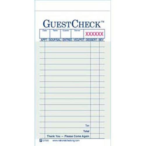 National Checking G7000 Guest Checks, Two-Part, Carbonless | eBay